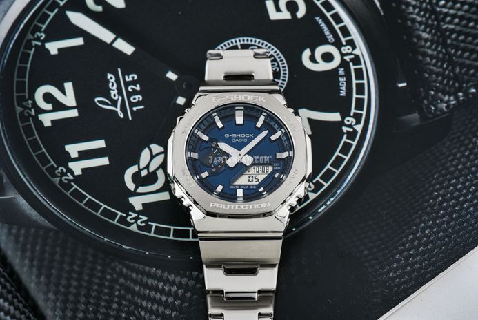 Casio G-Shock GM-2110D-2B GM-2110D-2BJF G-Steel CasiOak Navy Blue Dial ...