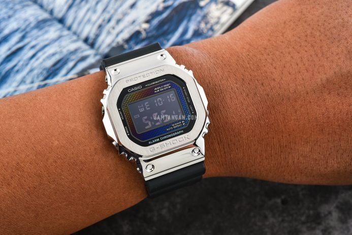Casio G-Shock GM-5600RW-1 GM-5600RW-1DR Rainbow Brick Wall Digital Dial ...