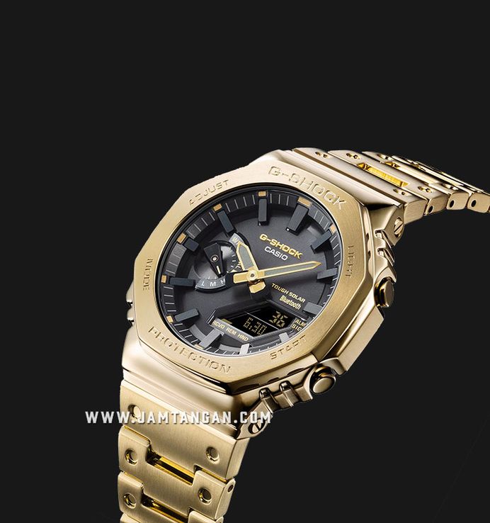 Casio G-Shock GM-B2100GD-9A GM-B2100GD-9ADR CasiOak Solar Full Metal Analog Digital Dial Gold ...