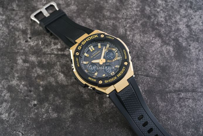 Casio G-Shock G-Steel GST-S100G-1A GST-S100G-1ADR Tough Solar Digital Analog Dial Black Resin ...