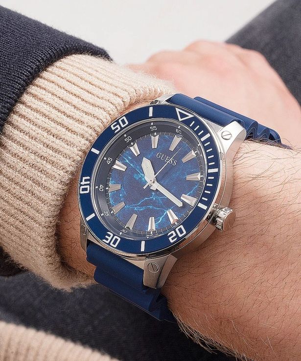 Guess GW0420G1 Men Blue Stone Dial Blue Silicone Strap | Jamtangan.com