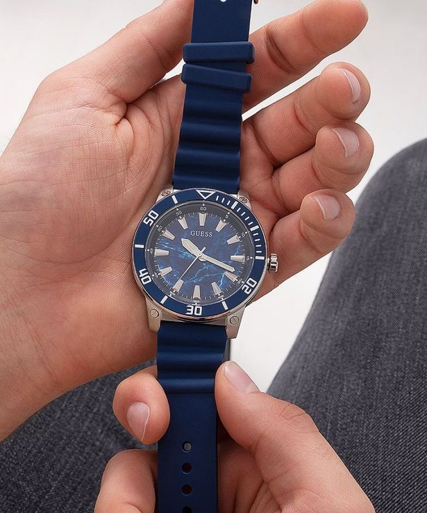 Guess GW0420G1 Men Blue Stone Dial Blue Silicone Strap | Jamtangan.com