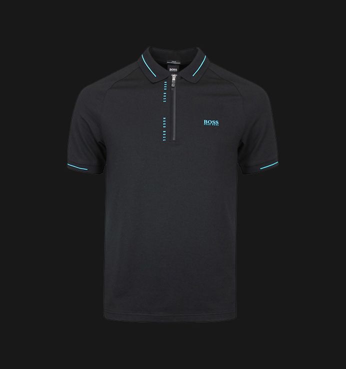HUGO BOSS GOLF SHIRT - PHILIX - BLACK PF20 | Jamtangan.com
