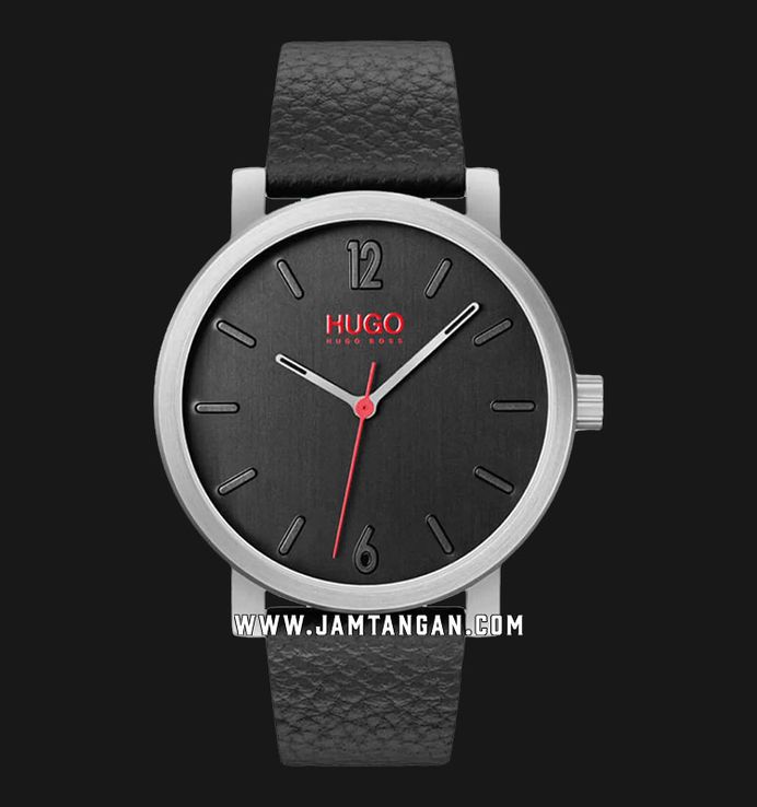 Hugo Boss Rase 1530115 Men Black Dial Black Leather Strap | Jamtangan.com