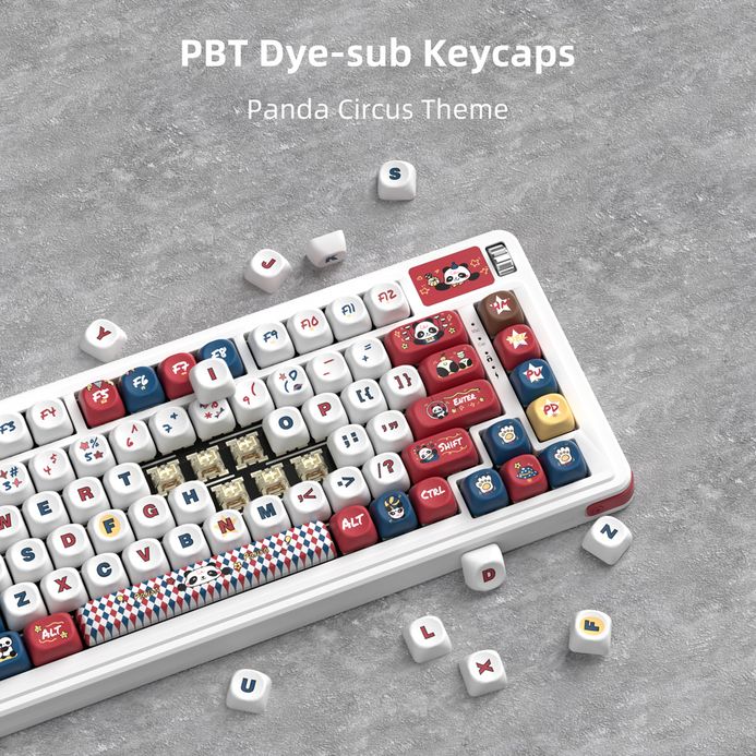 Magegee AIR75 Tri Mode Mechanical Keyboard Panda Theme Ivory White ...