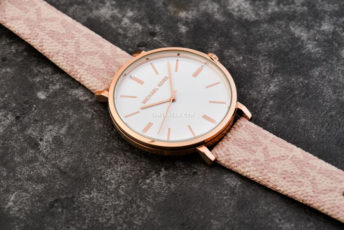 Michael Kors Pyper MK2947 Ladies White Dial Pink Leather Strap ...