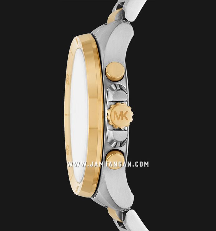 Michael Kors Brecken MK9064 Men Chronograph Silver Dial Dual Tone ...