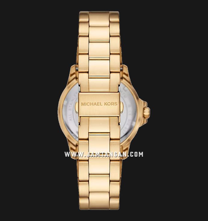Michael Kors Everest MK9078 Men Black Dial Gold Stainless Steel Strap ...