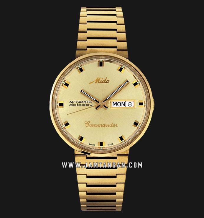 Mido Commander M8429.3.22.23 1959 Automatic Gold Dial Gold Stainless ...