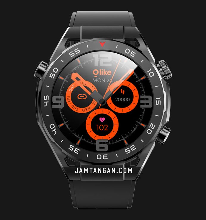 Olike Atlas FM01 Smartwatch Digital Dial Black Rubber Strap | Jamtangan.com