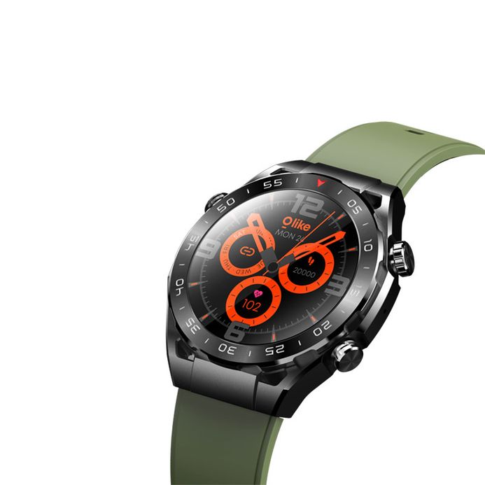 Olike Atlas FM01 Smartwatch Digital Dial Green Rubber Strap | JAMTANGAN.COM