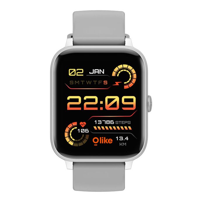 Olike META S1 Smartwatch HD Screen Custom Face Digital Dial Grey Rubber ...