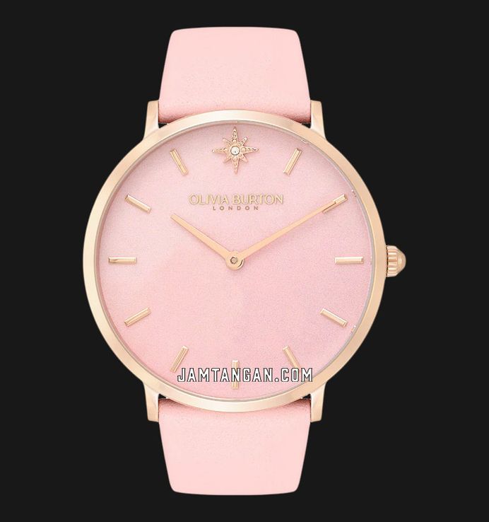 Olivia Burton Celestial 24000069 Ladies Pink Dial Pink Leather Strap ...