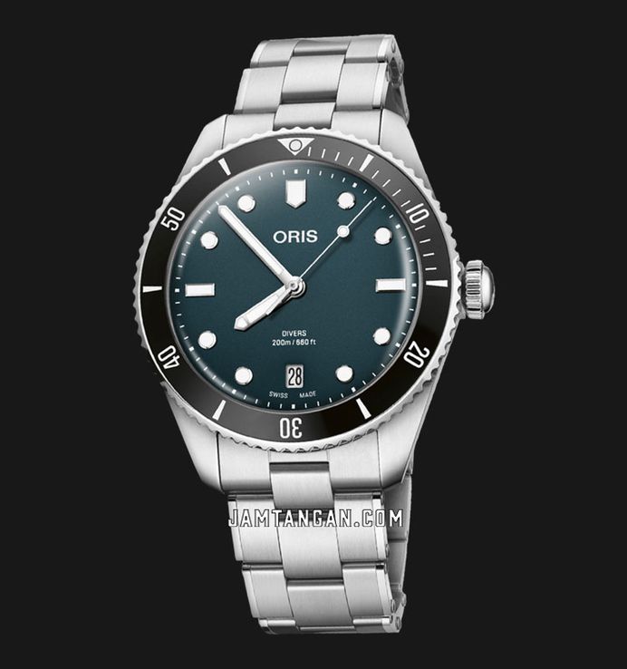 Oris Divers Date 01-733-7795-4055-SET Men Blue Dial Stainless Steel Strap | Jamtangan.com