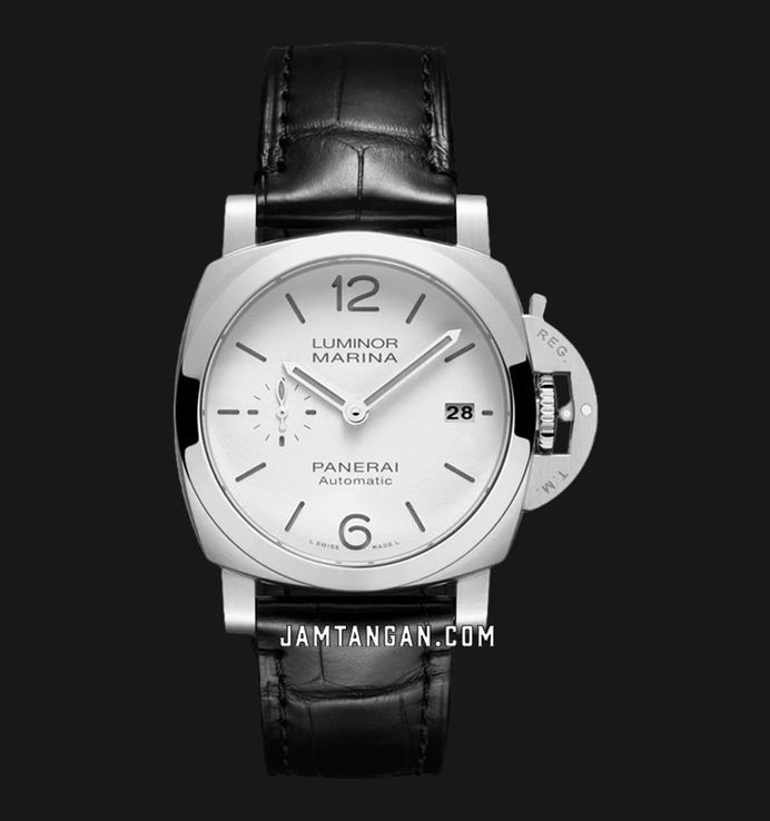 Panerai Luminor Quaranta PAM01371 Automatic White Dial Black Alligator ...