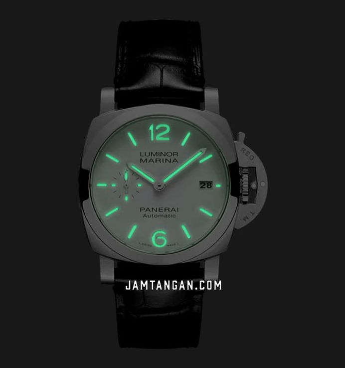 Panerai Luminor Quaranta PAM01371 Automatic White Dial Black Alligator ...