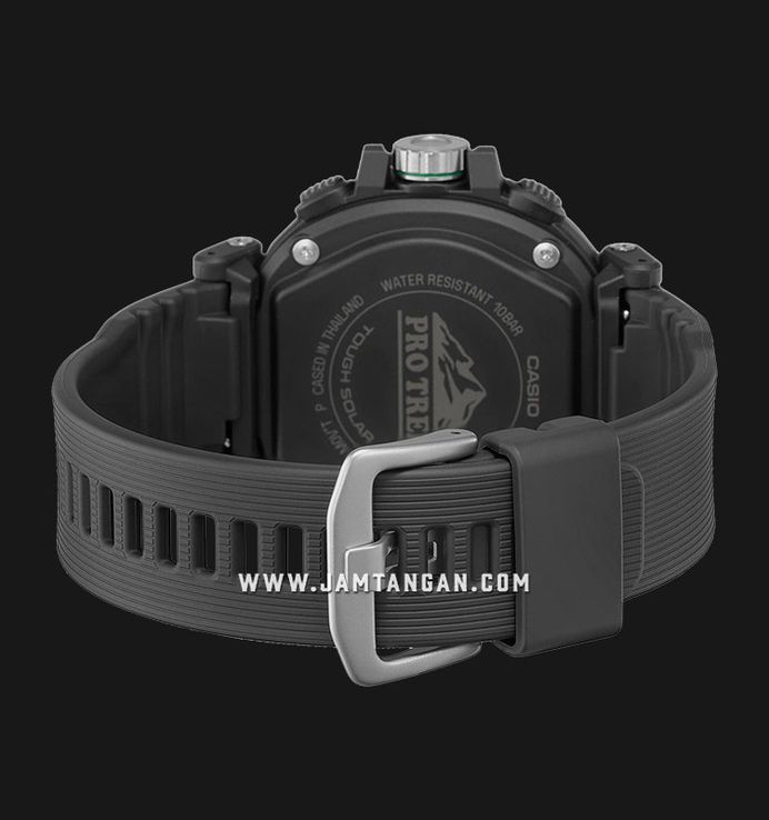 Casio Pro Trek PRG-601-1 PRG-601-1DR Solar Powered Black Digital Analog Dial Black Soft Urethane ...