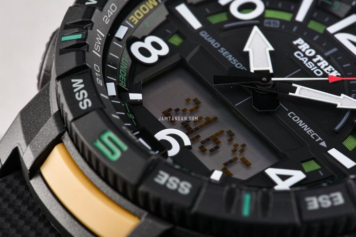 Casio Pro Trek PRT-B50-1 PRT-B50-1DR Black Digital Analog Dial Black Resin Band | JAMTANGAN.COM