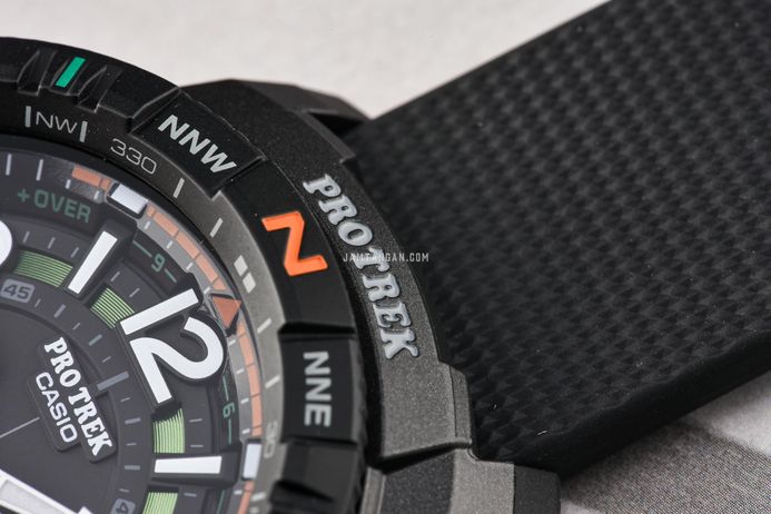 Casio Pro Trek PRT-B50-1 PRT-B50-1DR Black Digital Analog Dial Black Resin Band | Jamtangan.com