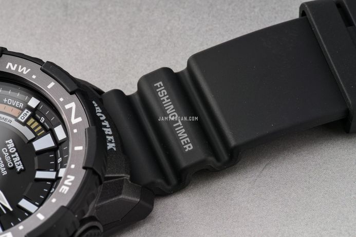 Casio Pro Trek PRT-B70-1 PRT-B70-1DR Fishing Edition Digital Analog Black Dial Black Resin Band ...