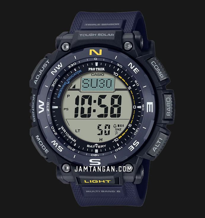 Casio Pro Trek PRW-3400Y-2 PRW-3400Y-2JF Climber Line Tough Solar Digital Dial Blue Navy Resin ...