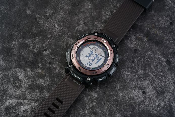 Casio Pro Trek PRW-3400Y-5 PRW-3400Y-5JF Climber Line Tough Solar Digital Dial Brown Resin Band ...