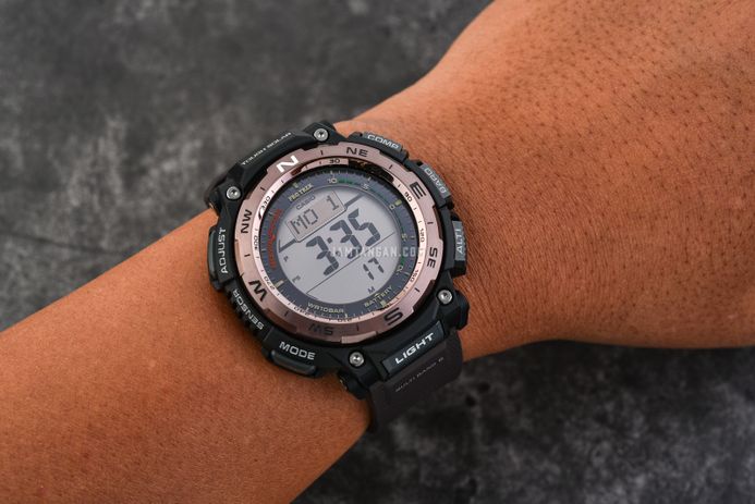 Casio Pro Trek PRW-3400Y-5 PRW-3400Y-5JF Climber Line Tough Solar Digital Dial Brown Resin Band ...