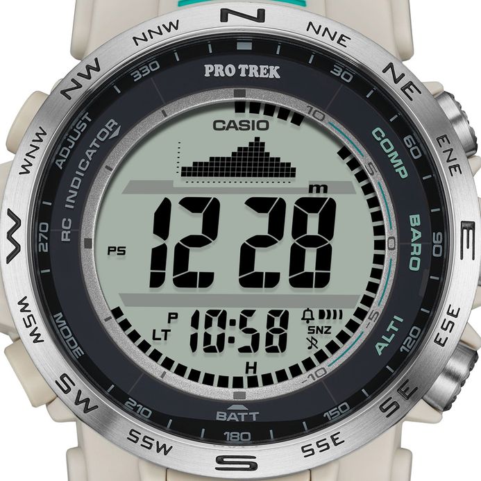 Casio Pro Trek PRW-35-7 PRW-35-7DR Tough Solar Digital Dial White Resin ...