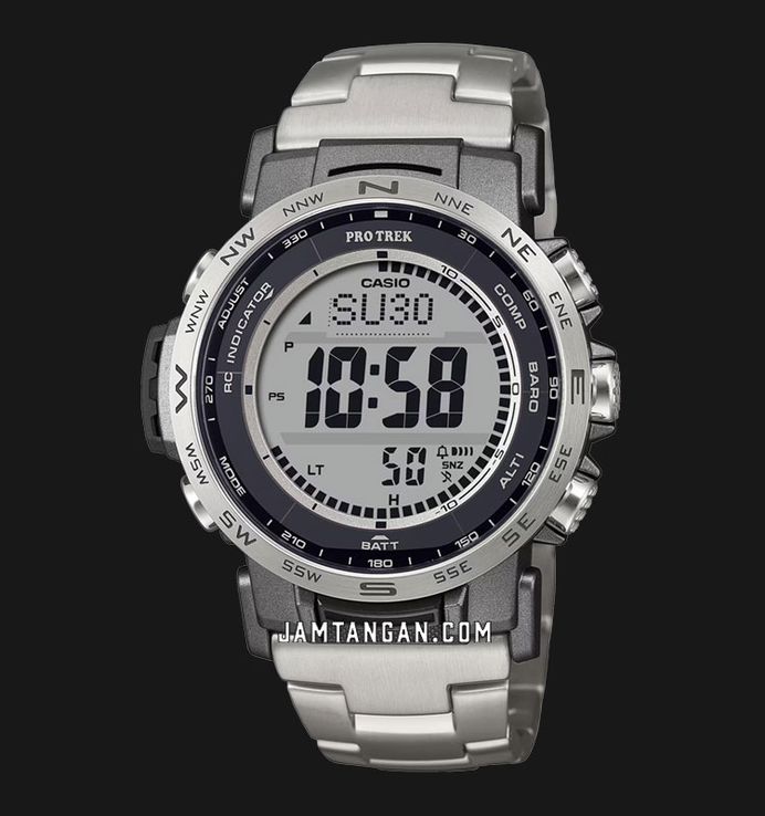 Casio Pro Trek PRW-35TLD-7 PRW-35TLD-7JF Tough Solar Digital Dial Stainless Steel Band (JDM ...