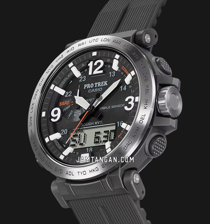 Casio Pro Trek PRW-6611Y-1 PRW-6611Y-1JF Tough Solar Black Digital ...