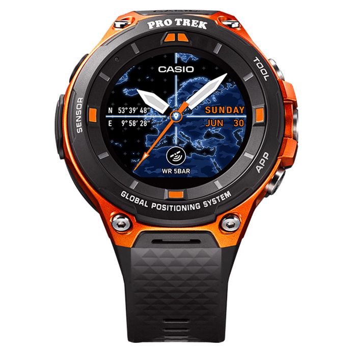 Pro Trek Smart Wsd F20 Casio Pro Trek WSD-F20-RG Orange Resin Band ...