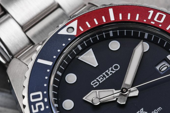 Seiko Prospex SNE595 SNE595P1 Solar Diver Pepsi Blue Dial Stainless ...