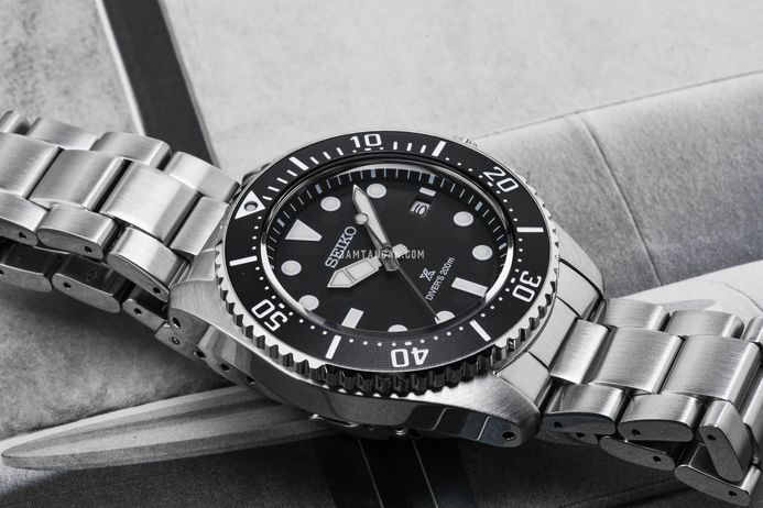 Seiko Prospex SNE597 SNE597P1 Solar Diver Black Dial Stainless Steel ...