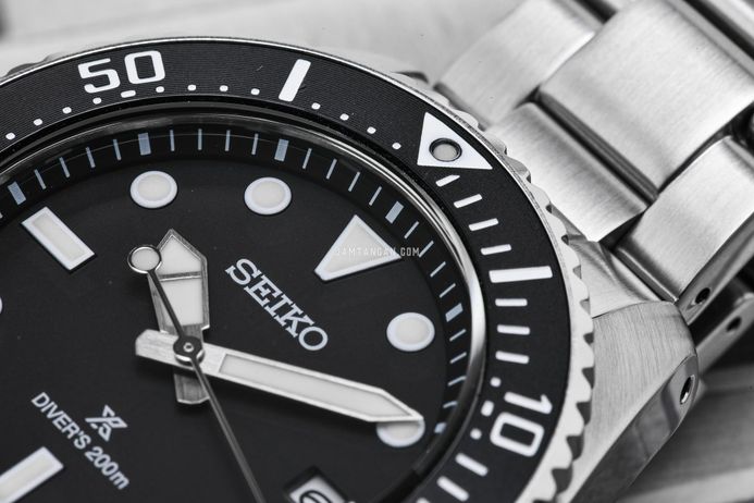 Seiko Prospex SNE597 SNE597P1 Solar Diver Black Dial Stainless Steel ...