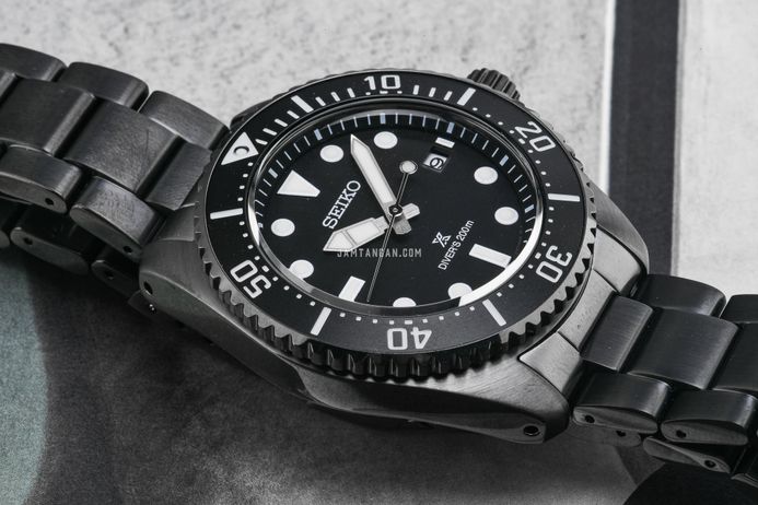 Seiko Prospex SNE599 SNE599P1 Sea Solar Diver Black Dial Black ...