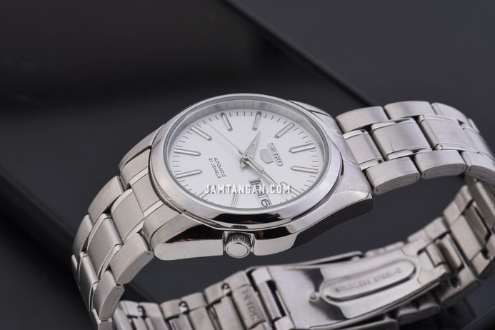 Seiko 5 SNKL41 SNKL41K1 Automatic Men White Dial Stainless Steel Strap ...