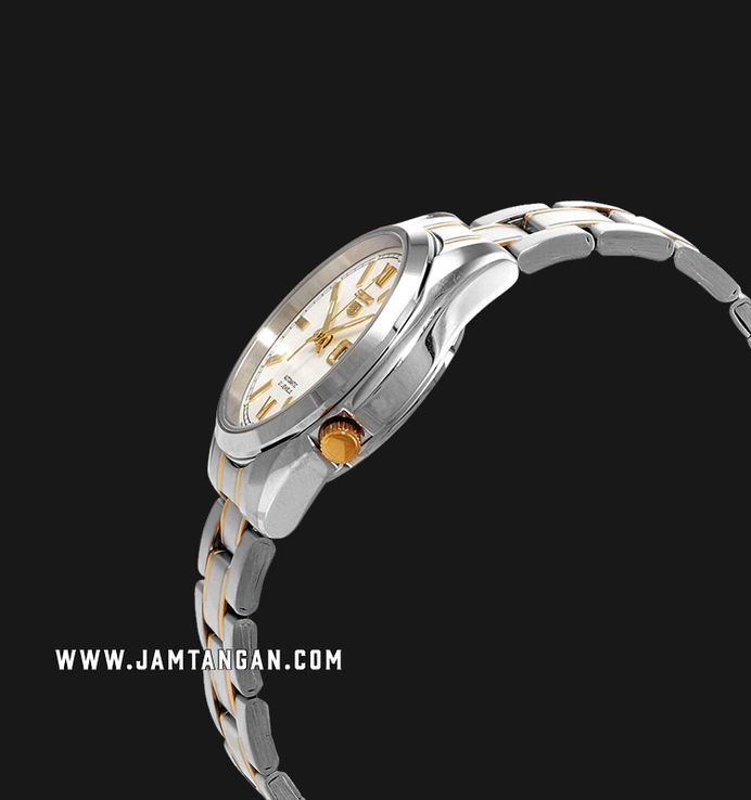 Seiko 5 Sports SNKL57 SNKL57K1 Automatic White Dial Dual Tone Stainless ...