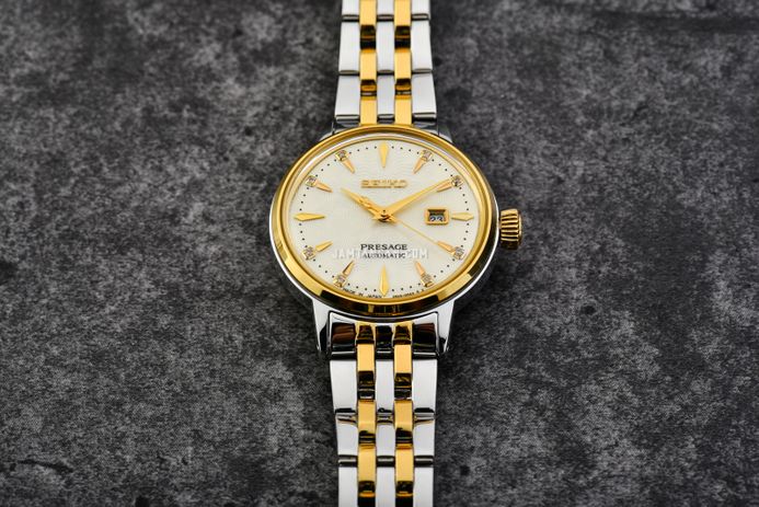 Seiko Presage SRE010 SRE010J1 Cocktail Time White Lady Diamond Twist ...