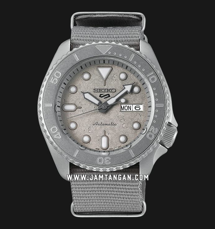 Seiko 5 Sports SRPG61 SRPG61K1 Automatic Grey Dial Grey Nylon Strap ...