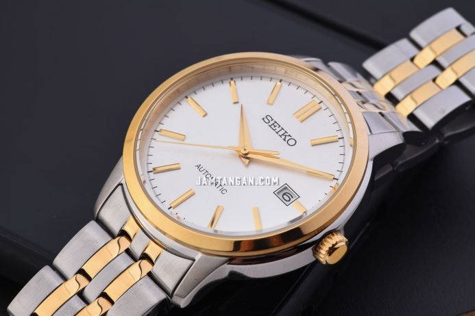 Seiko Classic SRPH92 SRPH92K1 Discover More Automatic Men Silver Dial Dual Tone Stainless Steel ...