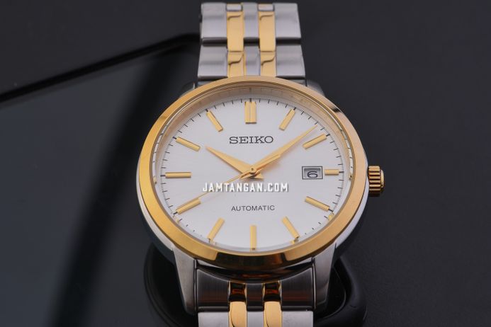 Seiko Classic SRPH92 SRPH92K1 Discover More Automatic Men Silver Dial Dual Tone Stainless Steel ...