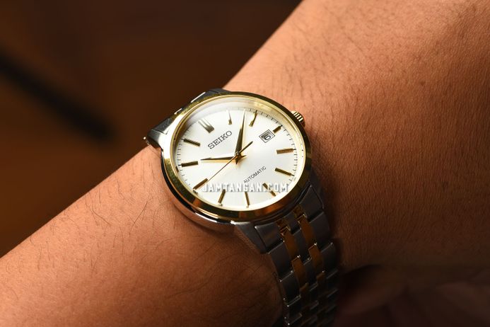 Seiko Classic SRPH92 SRPH92K1 Discover More Automatic Men Silver Dial Dual Tone Stainless Steel ...