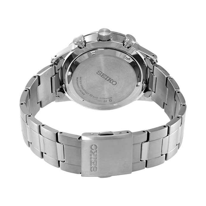Seiko Chronograph SSB387 SSB387P1 Discover More Men Blue Dial Titanium ...