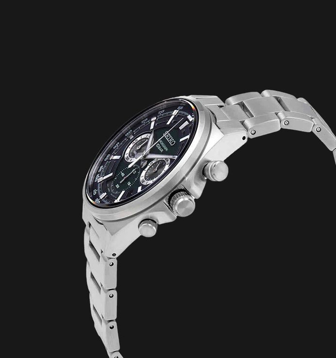 Seiko Chronograph SSB405 SSB405P1 Essentials Green Dial Stainless Steel ...