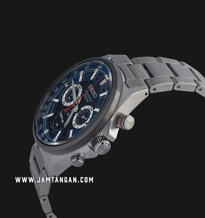 Seiko Chronograph SSB407 SSB407P1 Blue Dial Stainless Steel Strap ...