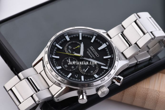 Seiko Chronograph SSB413 SSB413P1 Discover More Black Dial Stainless ...