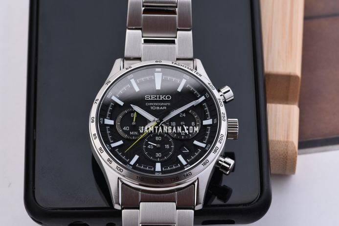 Seiko Chronograph SSB413 SSB413P1 Discover More Black Dial Stainless ...