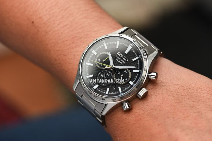 Seiko Chronograph SSB413 SSB413P1 Discover More Black Dial Stainless ...