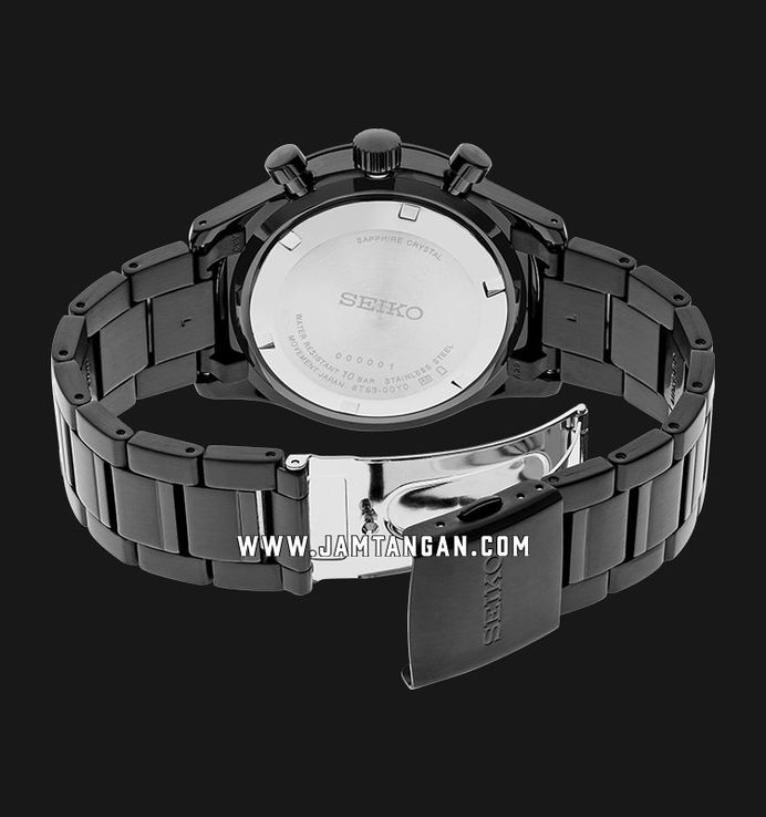 Seiko Chronograph SSB415P1 Discover More Black Dial Black Stainless ...
