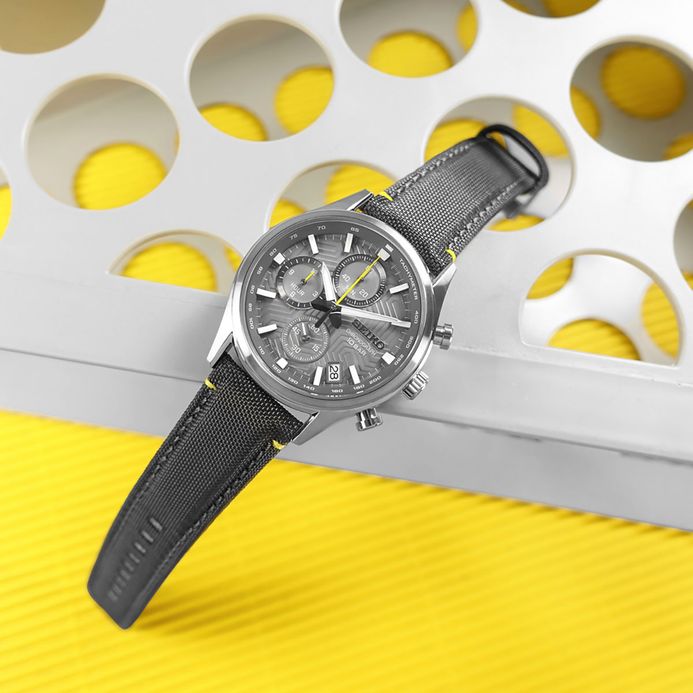 Seiko Chronograph SSB423P1 Discover More Grey Dial Grey Nylon Strap ...